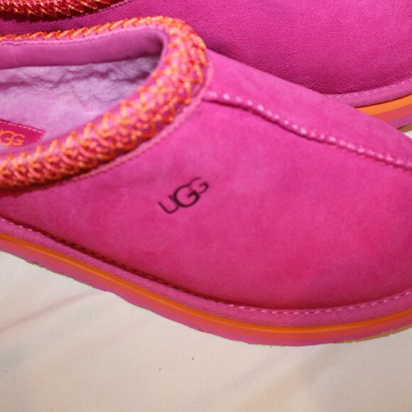 UGG | Shoes | Nib Ugg Tazz Platform Suede Shearling Lined Slippers Pink ...